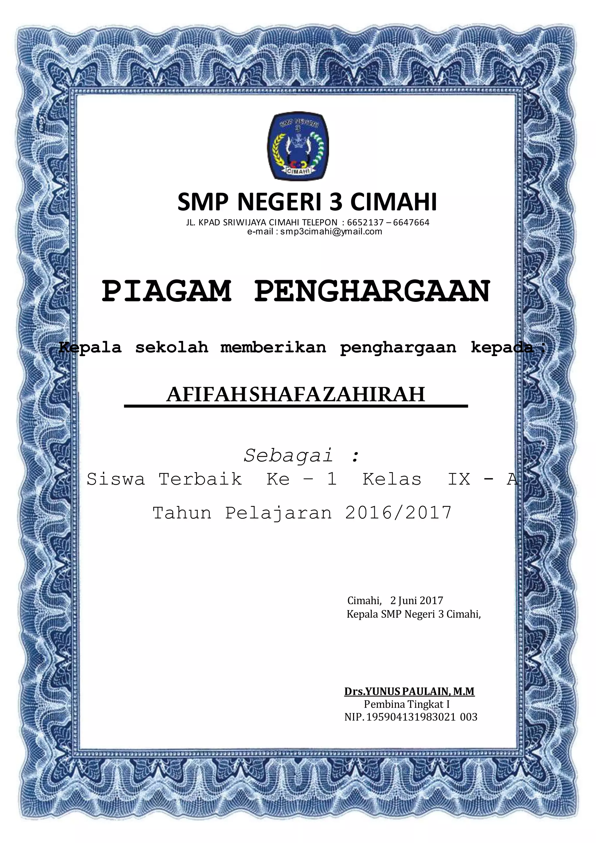 Piagam penghargaan terbaru.cdr