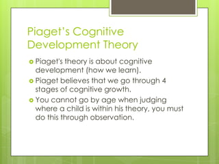 Piaget's Cognitive Development Theory | PPTX