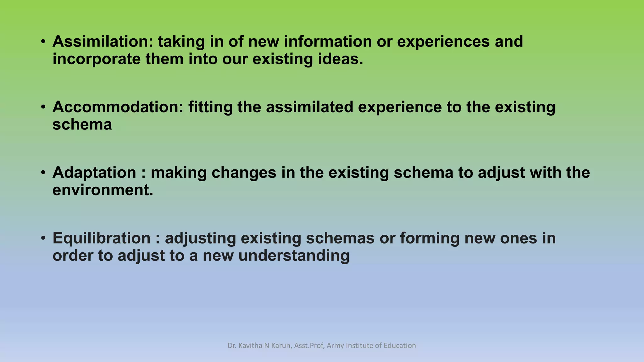 Piaget theory of Cognitive Development | PPTX