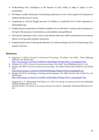 Piaget's Cognative Development | PDF