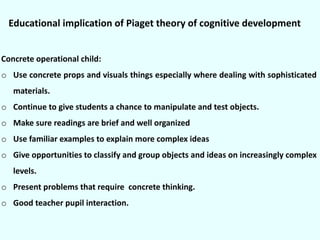 PRESENTATION ON JEAN PIAGET's THEORY OF COGNITIVE DEVELOPMENT BY ABDUL ...