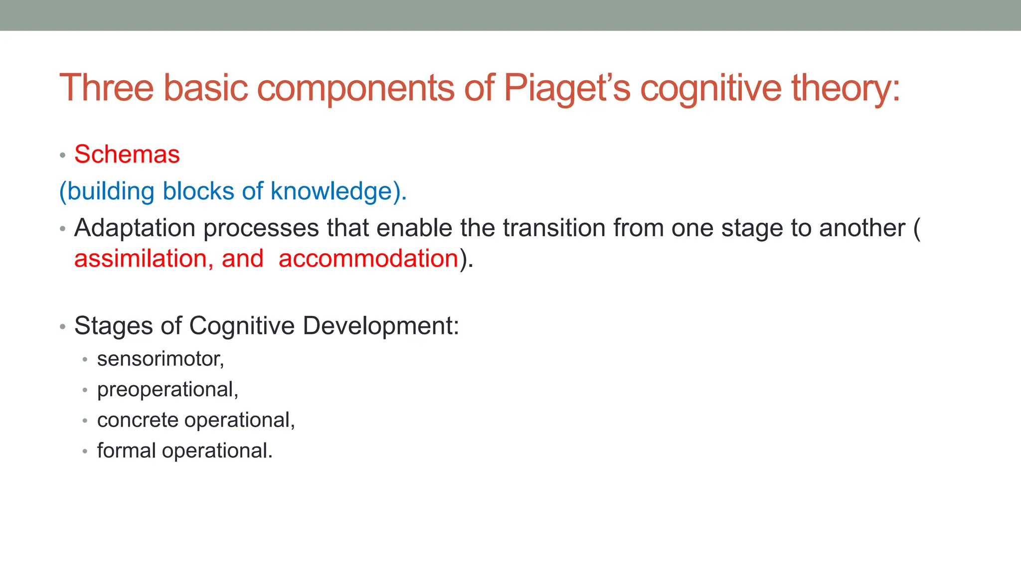 Piaget contribution.pptx Piaget's cognitive development stages | PPTX ...