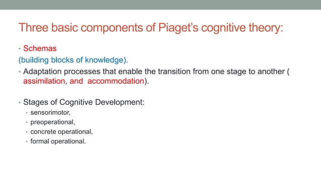 Piaget contribution.pptx Piaget's cognitive development stages | PPTX