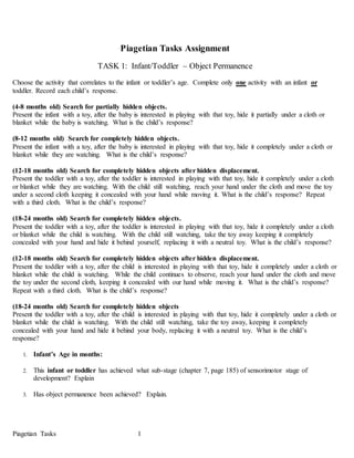 Piagetian Tasks | PDF