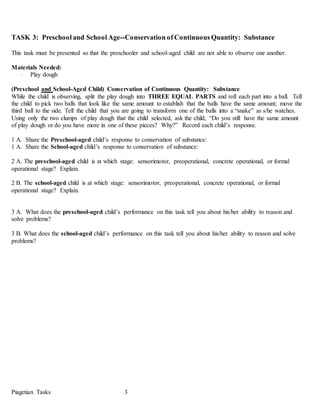 Piagetian Tasks | PDF