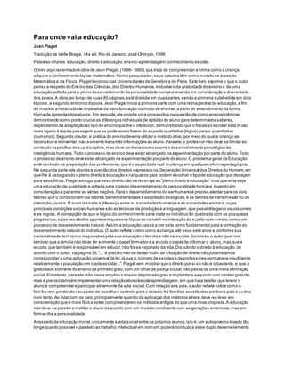 Piaget, jean para onde vai a educação.pdf (1) | DOCX