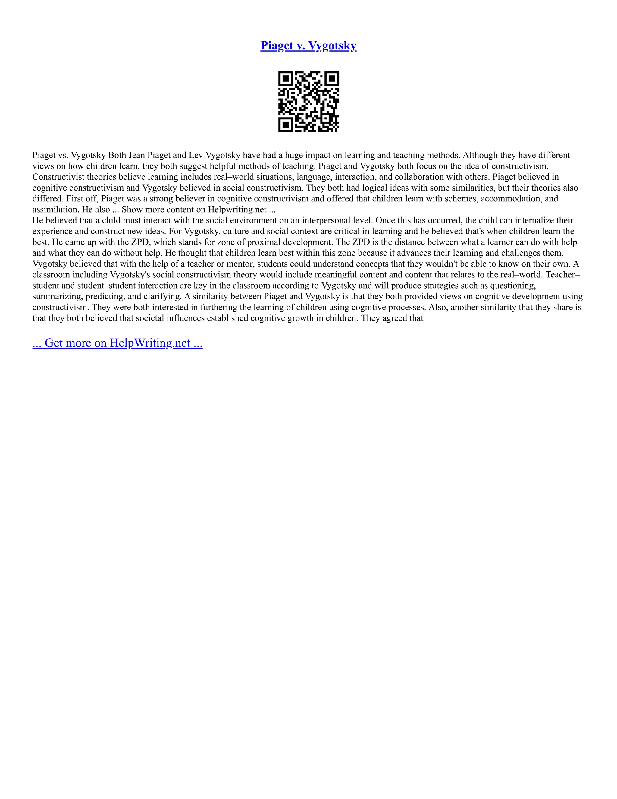 Piaget Observation | PDF