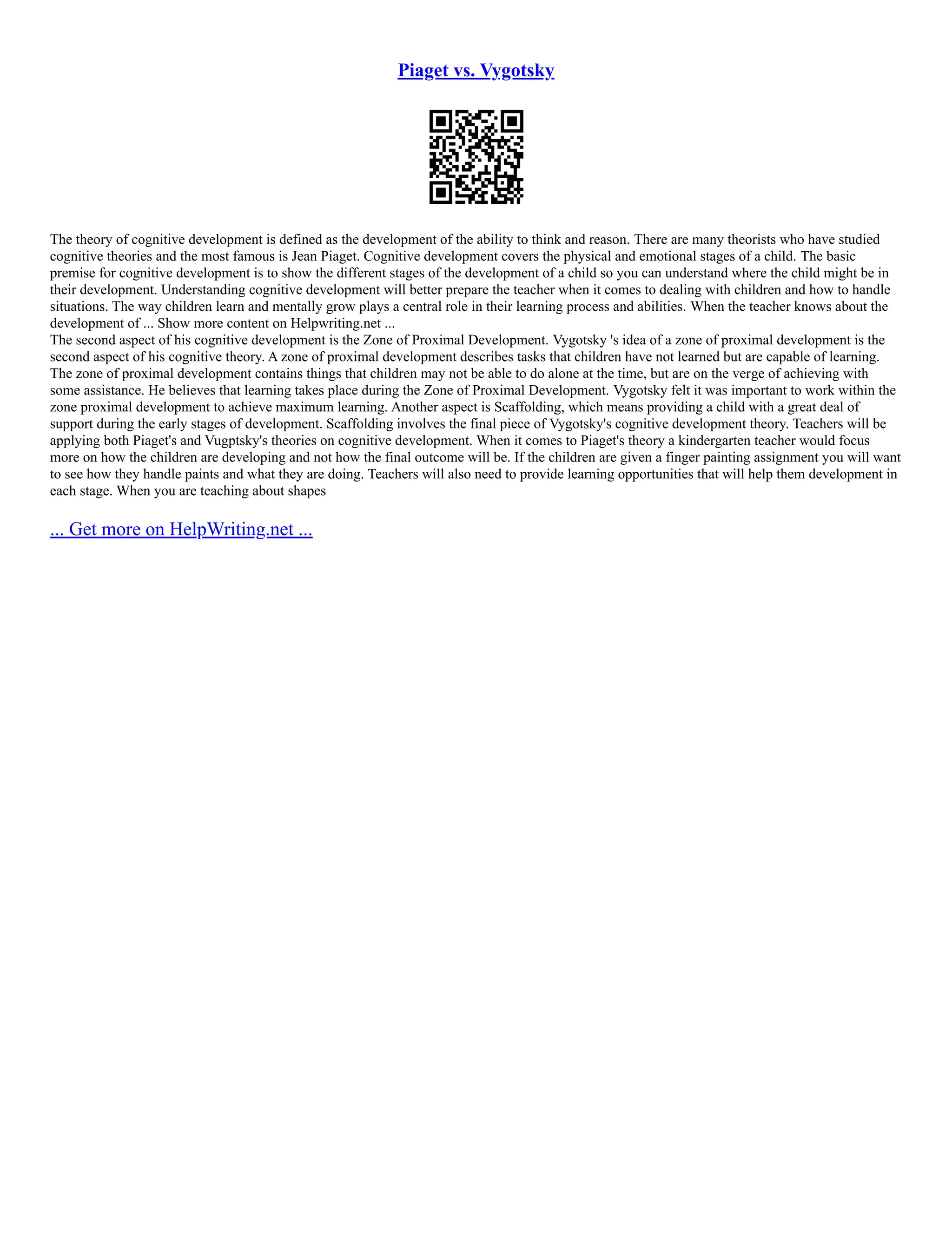 Piaget Observation | PDF