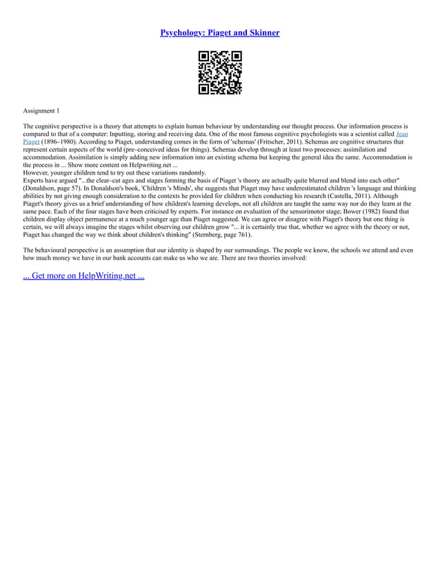 Piaget Observation | PDF