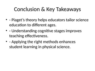 Piaget_Physical_Science education M.Ed or B.Ed