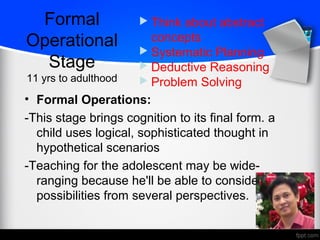 Piaget's cognitive development stages and maslow's hierarchy of needs | PPT