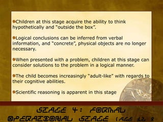 Piaget's cognitive development theory | PPTX