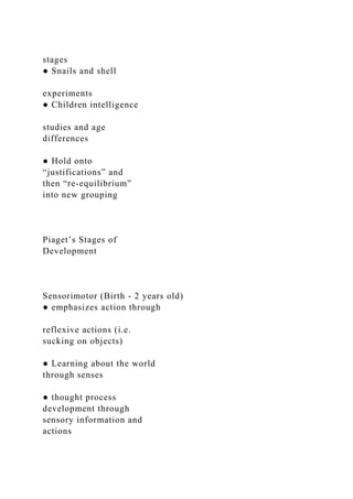 Piaget’s Cognitive Development TheoryAngel Weber .docx | Science