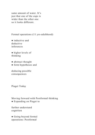 Piaget’s Cognitive Development TheoryAngel Weber .docx | Science