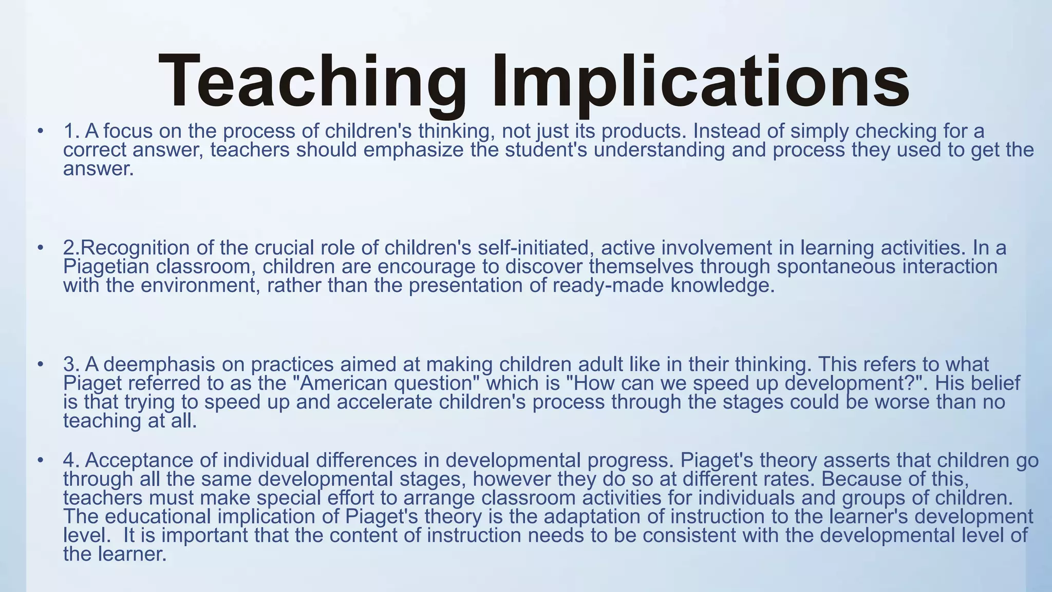 Piaget’s developmental activity | PPTX