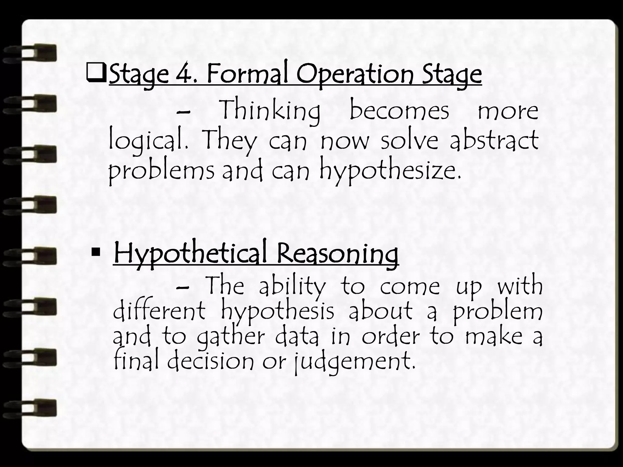 Piaget’s stages of cognitive development | PPTX