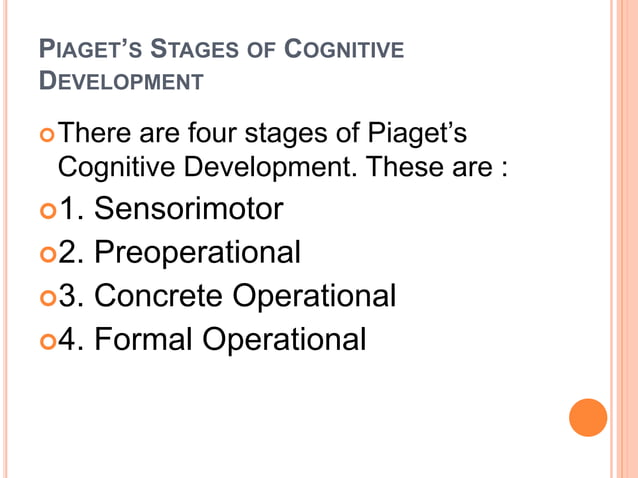 Piaget’s stages of cognitive development by safeer | PPT
