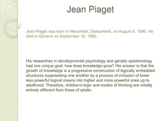 Piaget’s theory | PPTX