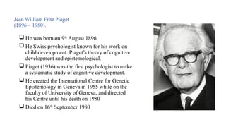 PIAGET'S TREORY OF COGNITIVE DEVELOPMENT | PPTX