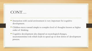 Piaget's theory of cognitive development | PPTX