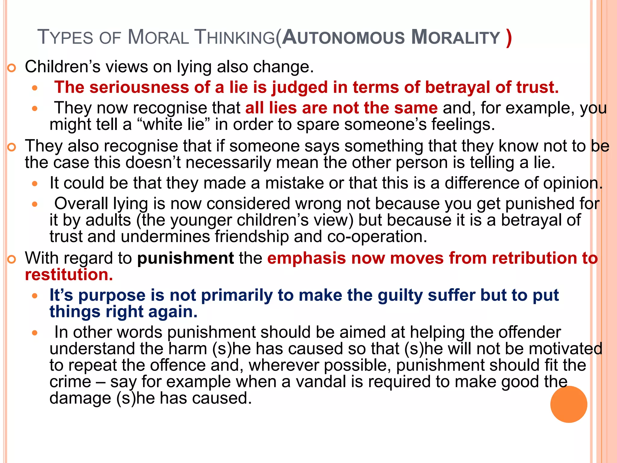 Piaget's theory of moral development | PPTX