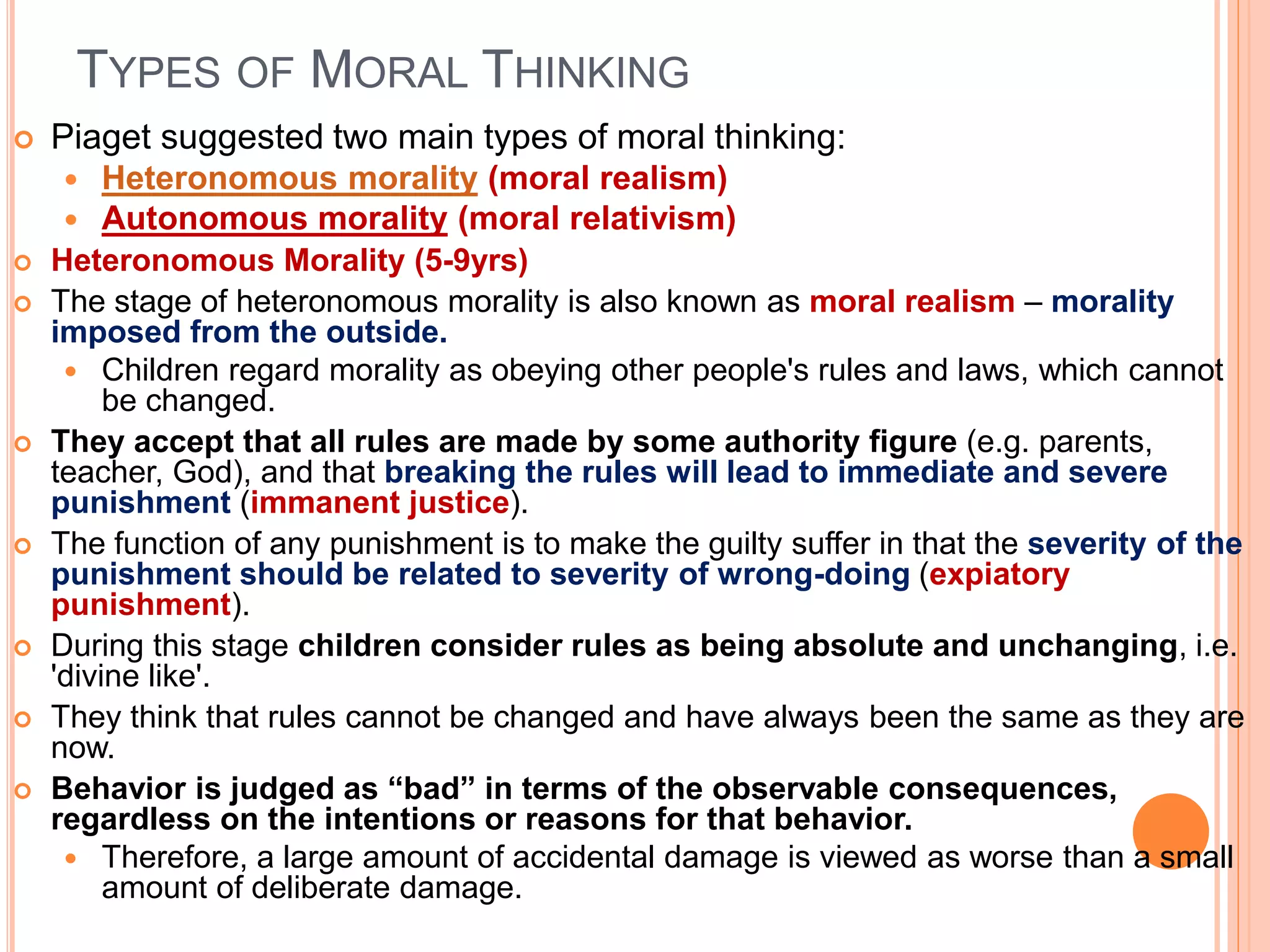 Piaget's theory of moral development | PPTX