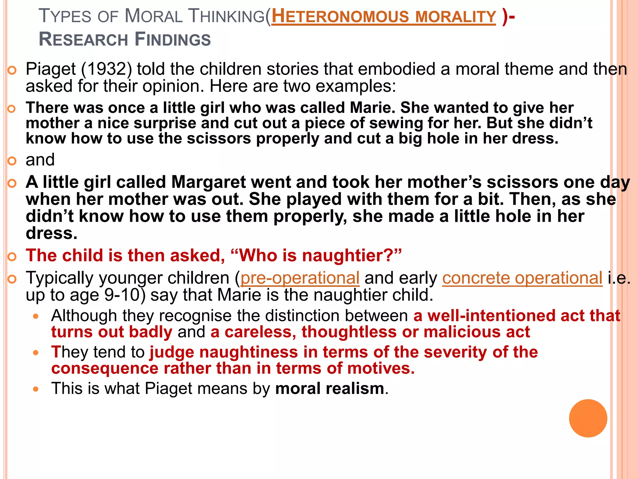 Piaget's theory of moral development | PPTX