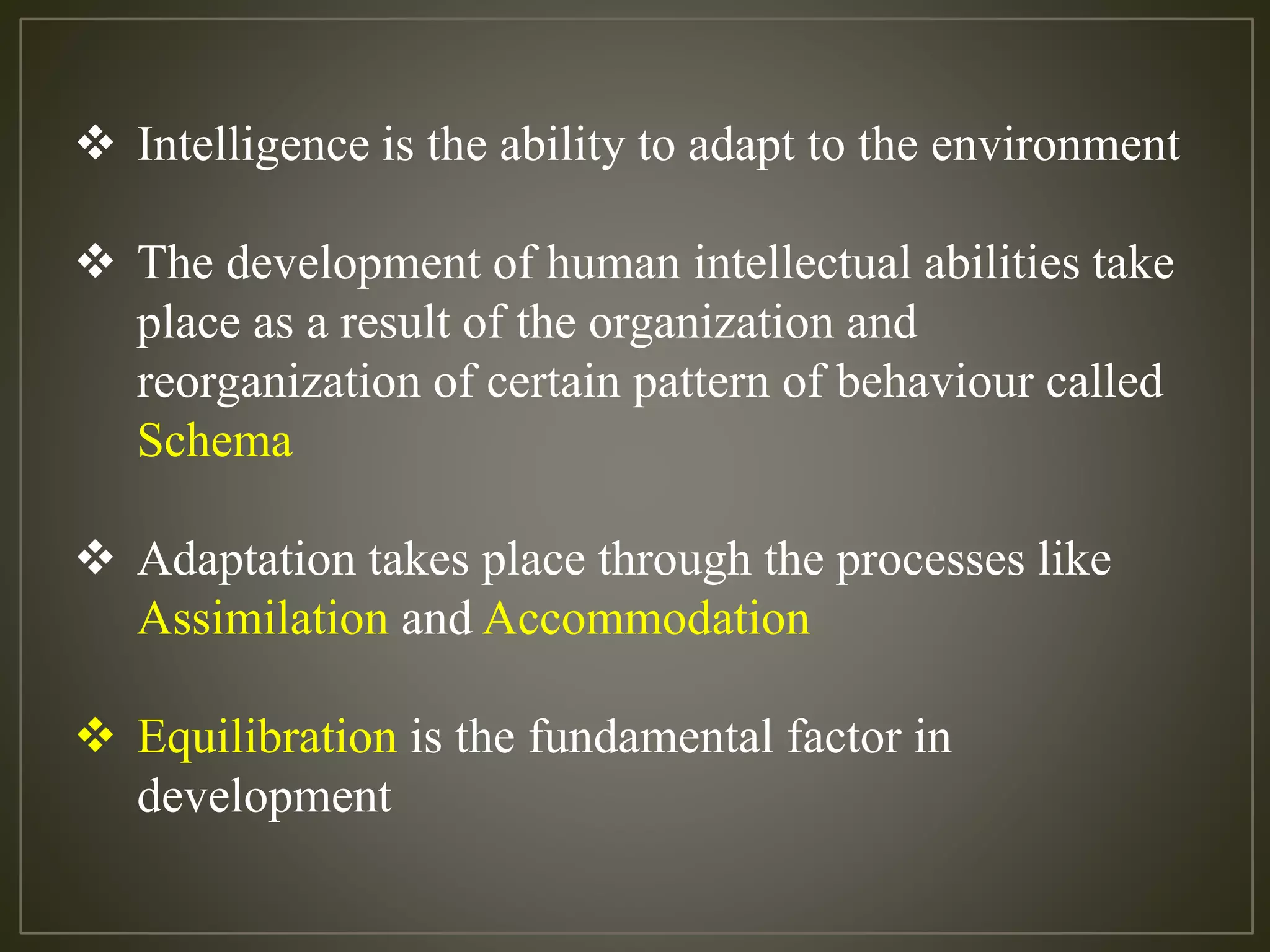 Piaget's theory on cognitive development | PPTX