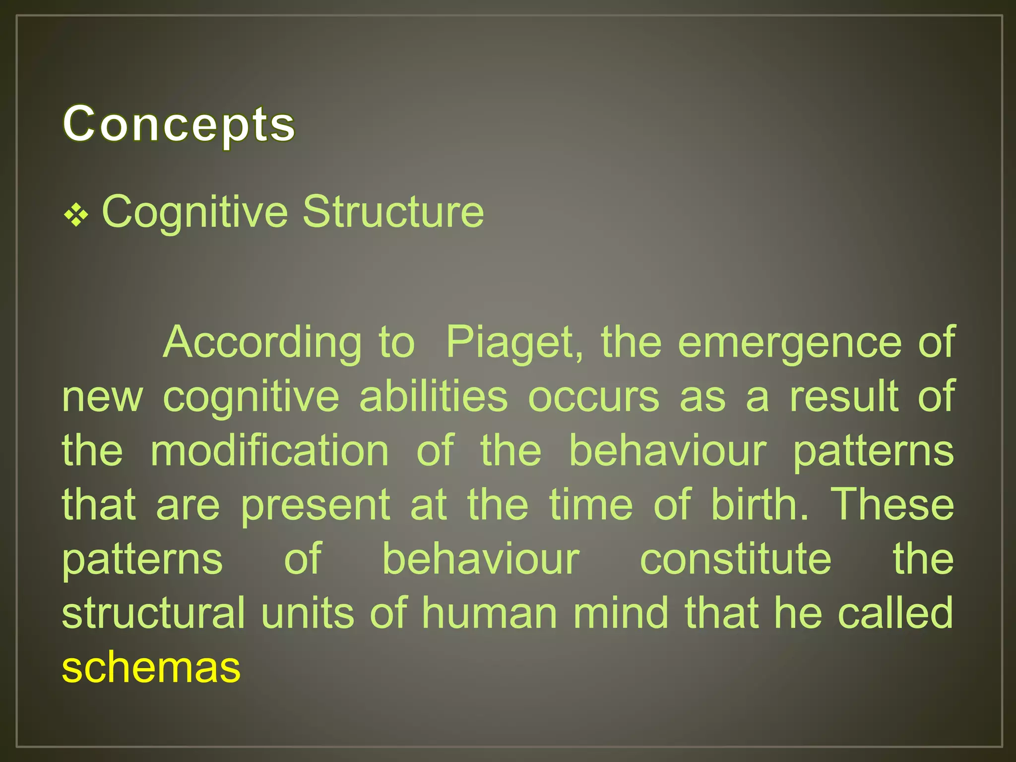 Piaget's theory on cognitive development | PPTX