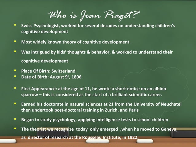 Piaget cognitive development theory | PPT | Science