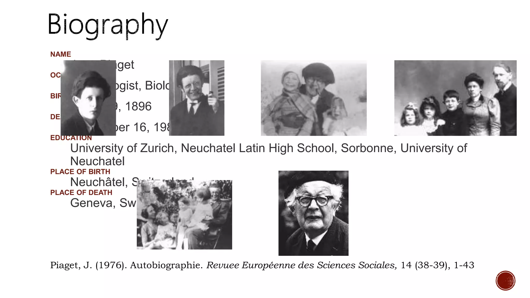 Jean Piaget Child Psychology | PPTX | Daycare and Pre-School | Parenting