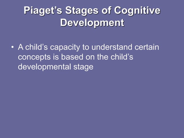 Jean Piaget Theory Of Cognitive Development | PPT | Education