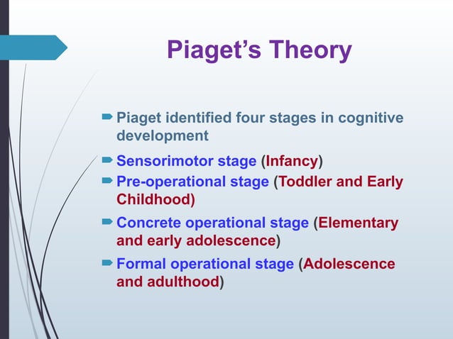 Piaget proposed four sequential stage... | PPT