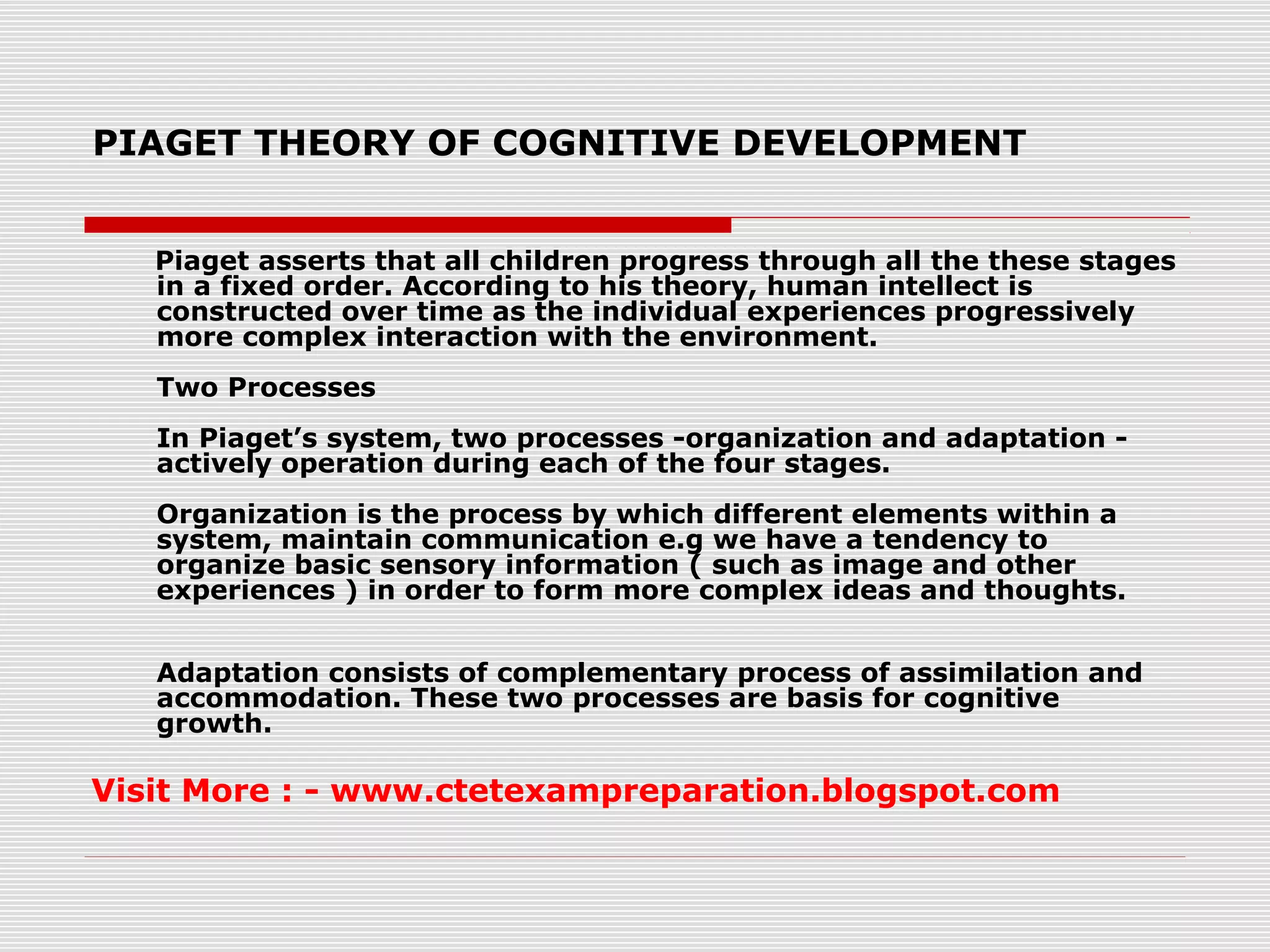 Piaget theory of cognitive development | PPT