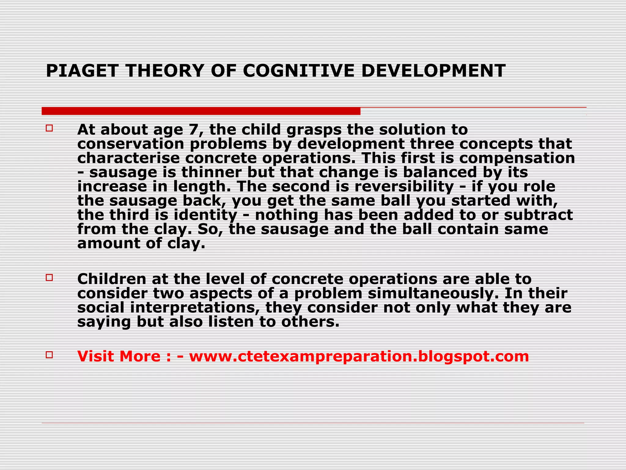 Piaget theory of cognitive development | PPT
