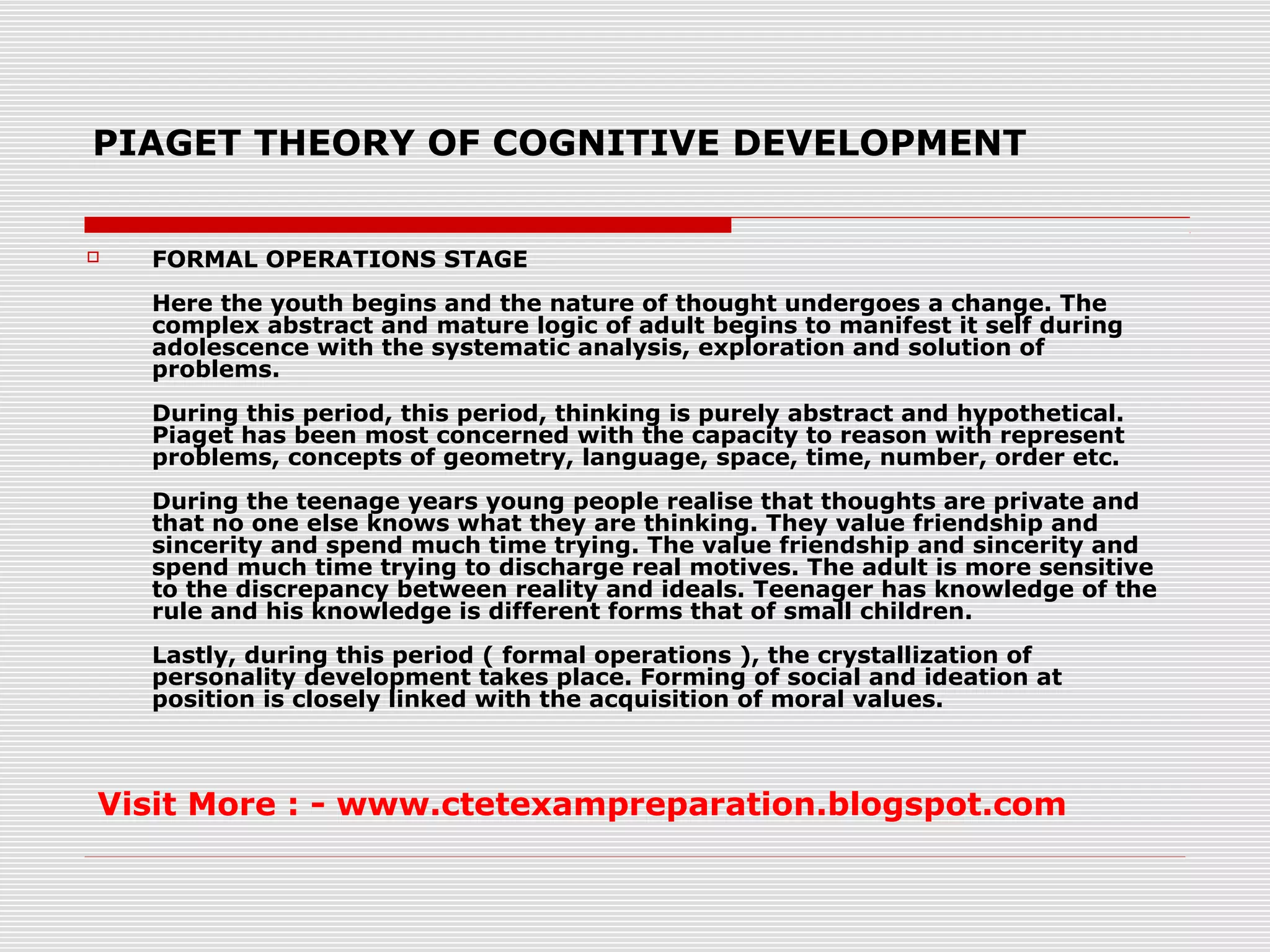 Piaget theory of cognitive development | PPT