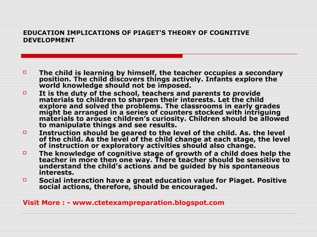 Piaget theory of cognitive development | PPT