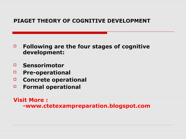 Piaget theory of cognitive development | PPT