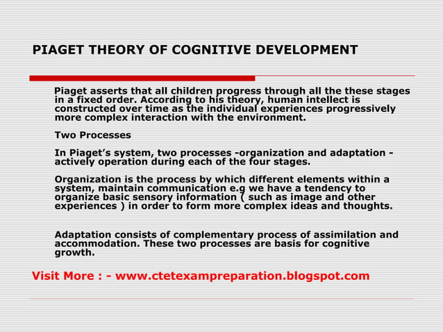 Piaget theory of cognitive development | PPT