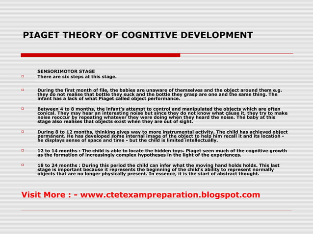 Piaget theory of cognitive development | PPT