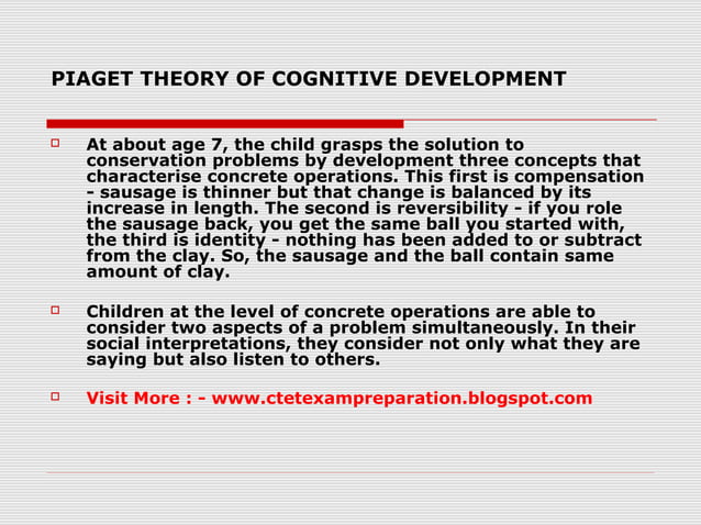 Piaget theory of cognitive development | PPT