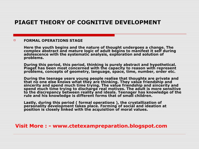 Piaget theory of cognitive development | PPT