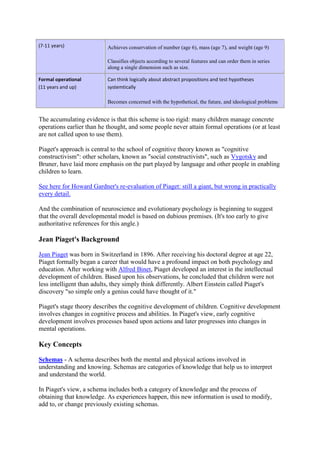 Piaget theory of develofment | DOCX
