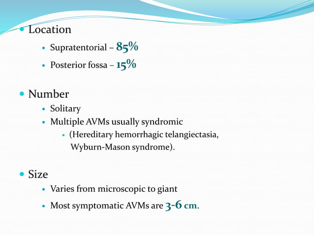 Cerebral/Pial Arteriovenous Malformation (AVM) | PPTX | Brain and ...
