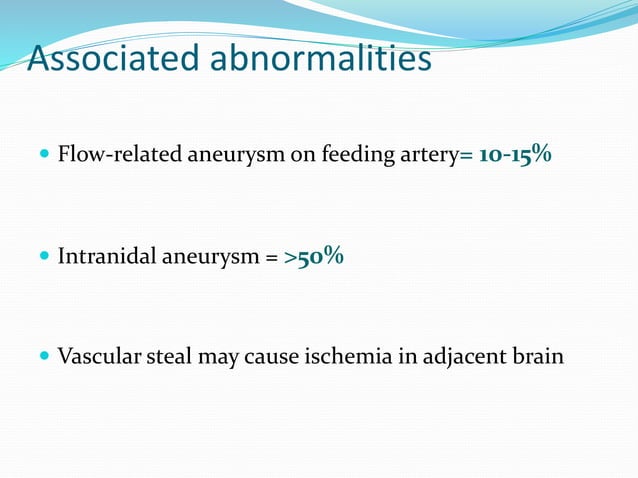 Cerebral/Pial Arteriovenous Malformation (AVM) | PPTX | Brain and ...