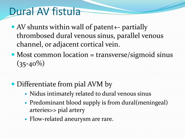 Cerebral/Pial Arteriovenous Malformation (AVM) | PPTX | Brain and ...