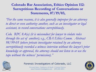 PIs and Attorney Relationship Ethics | PPS