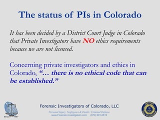 PIs and Attorney Relationship Ethics | PPS
