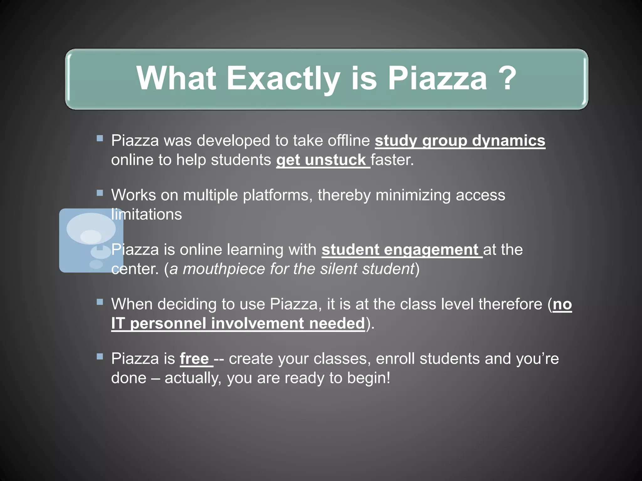 Piazza presentation | PPTX