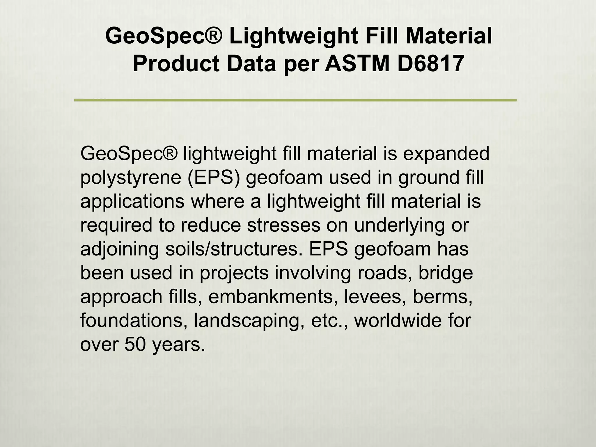 PIB 1015 - GeoSpec Lightweight Fill Material | PPTX